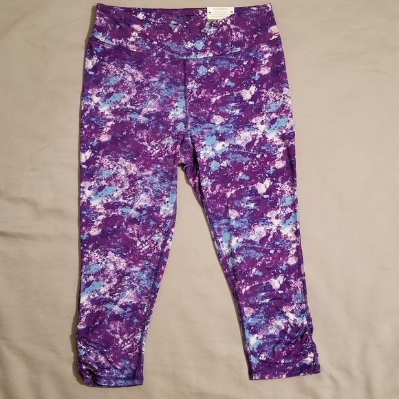 GAIAM | Pants & Jumpsuits | Gaiam Purple Paint Splatter Leggings Large ...
